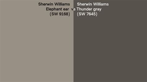 Sherwin Williams Elephant Ear Vs Thunder Gray Side By Side Comparison