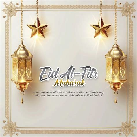 Premium Psd Eid Al Fitr Mubarak Greeting Card Template Ramadan Kareem