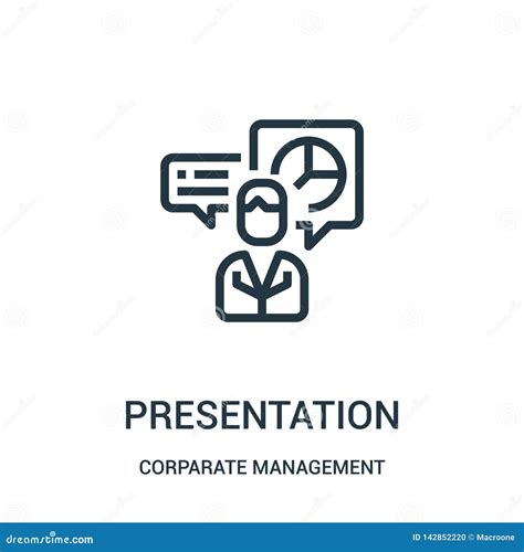 Presentation Icon Vector From Corparate Management Collection Thin Line Presentation Outline