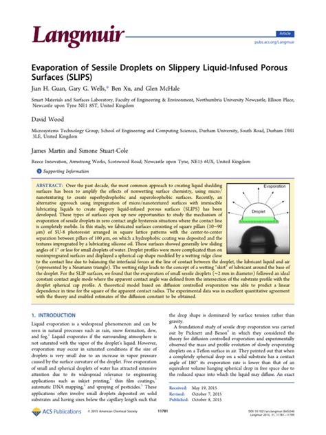 Evaporation Of Sessile Droplets On Slippery Liquid Infused Porous Surfaces Pdf