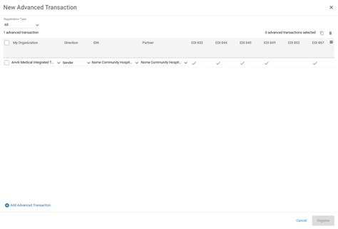 Request New Advanced Transactions