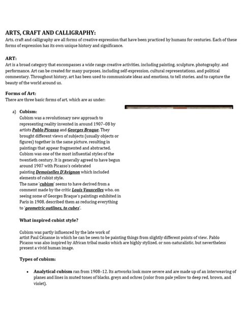 Arts Assignment Download Free Pdf Cubism Realism Arts