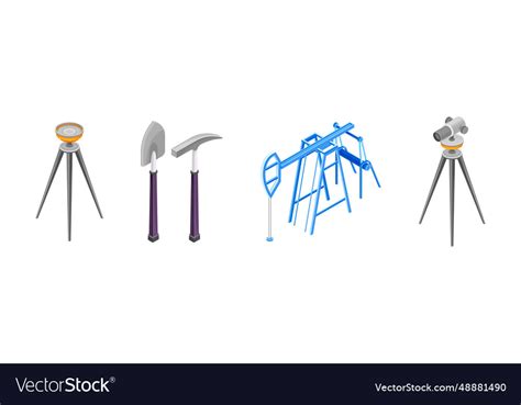 Geology And Earth Exploration Scientific Vector Image
