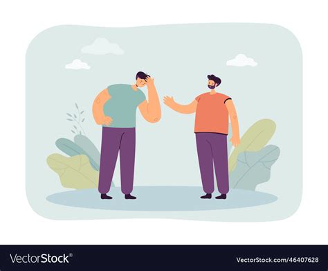 Sad Person Holding Head With Hands Flat Royalty Free Vector