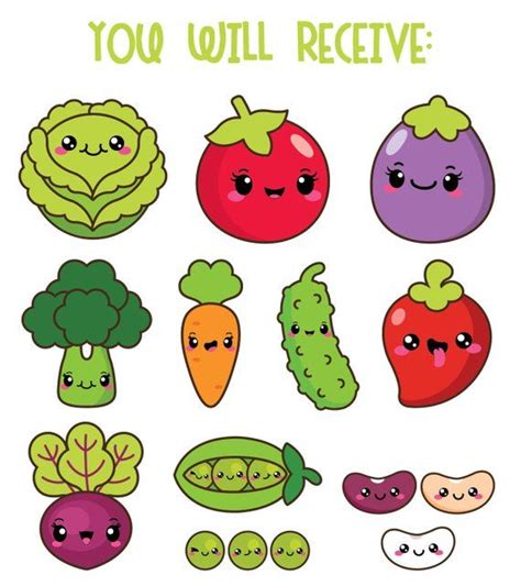 Hình Vẽ Rau Củ Cute Vegetable Cute Drawing Cho Thực đơn Và Trang Trí