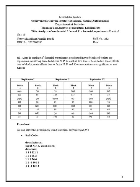 Planning Practical 3 Pdf Sas Software Applied Mathematics