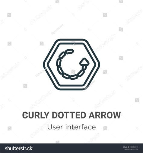 Curly Dotted Arrow Outline Vector Icon Stock Vector Royalty Free 1583860957 Shutterstock