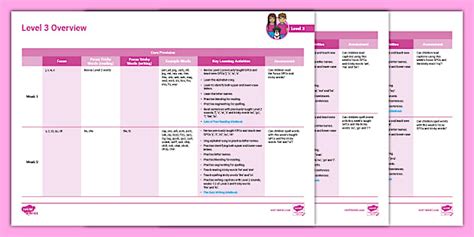 Level 3 Overview Plan Primary Resources