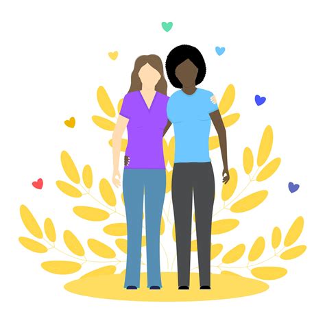 Two Lesbian Girls Black And White Lgbt Couple Gay Relationship