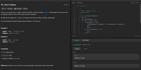75 Sort Colors Dev Community