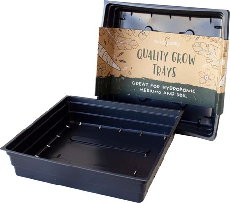 5 Pack Of Durable Black Plastic Wheatgrass Growing Trays With Holes