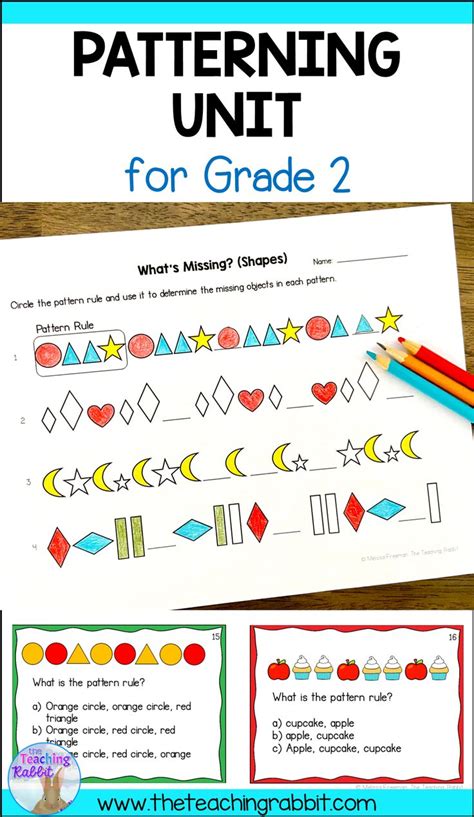 Patterning Unit Shape And Number Patterns Worksheets Grade 2 Math