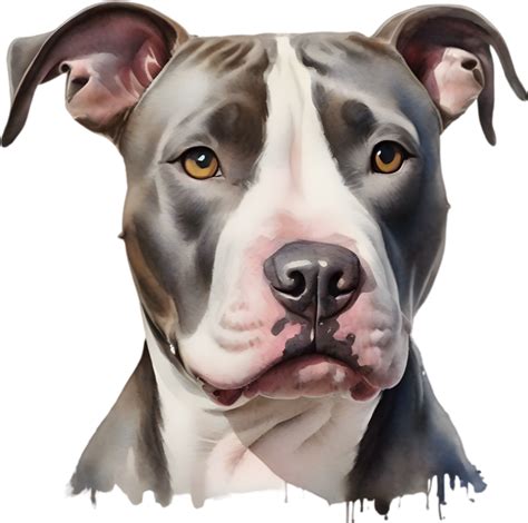 Ai Generated Watercolor Painting Of A Cute Pitbull 41321017 Png