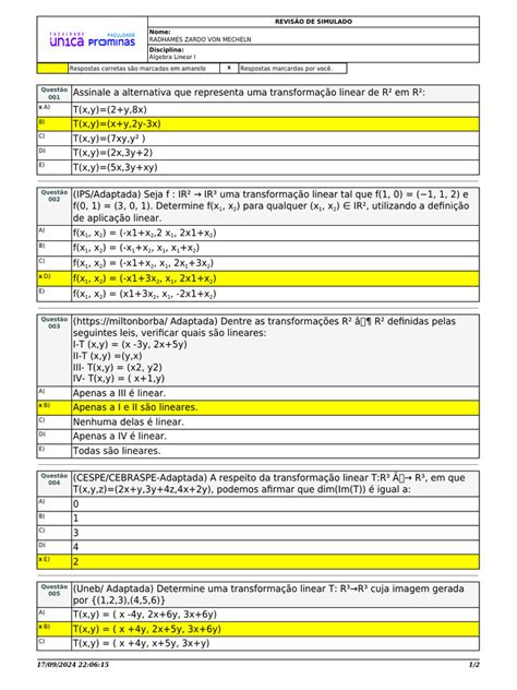 exercicio fixacao5 Álgebra linear pdf proposição geometria