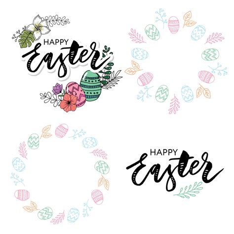 Premium Vector Happy Easter Frame With Easter Eggs