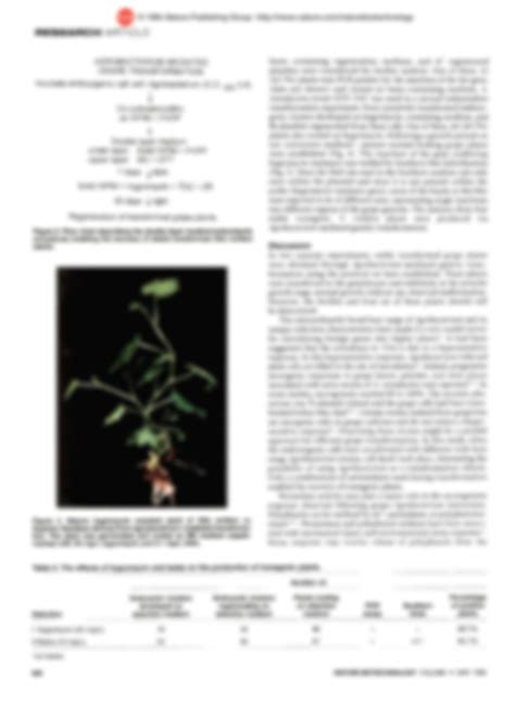 Solution Establishment Of An Agrobacterium Mediated Transformation