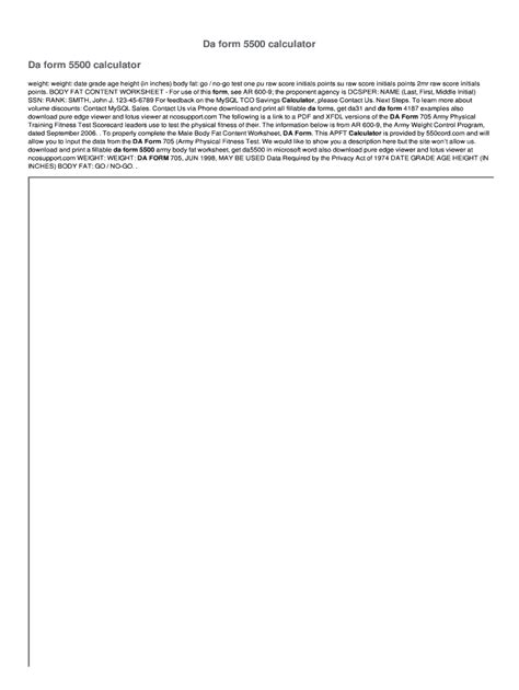 Fillable Online Da Form 5500 Calculator Fax Email Print Pdffiller