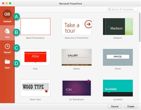 File Menu And Backstage View In Powerpoint 2019 For Mac
