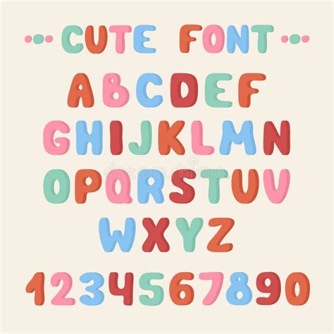 Simple Colorful Font Complete Abc Alphabet Set Stock Vector