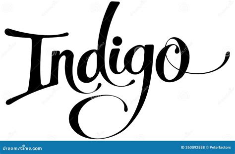Indigo Custom Calligraphy Text Stock Vector Illustration Of Blue Handwriting 260092888