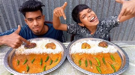 Asmr Eating Spicy Big Fish Curry Brinjal Chop And Rice Eating Challenge