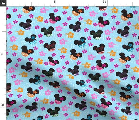 Hawaiian Tropical Mouse Character Fabric Spoonflower