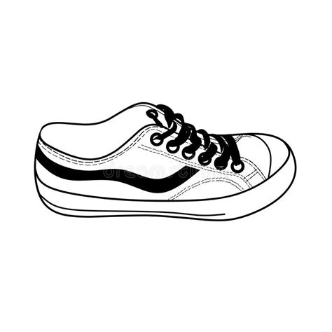 Shoe Line Drawing Shoes Sneaker Outline Drawing Black Line Sneaker
