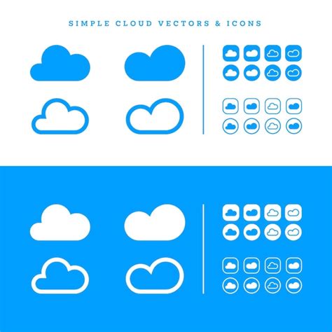 Premium Vector Multiple Cloud Icons
