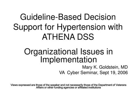 Ppt Guideline Based Decision Support For Hypertension With Athena Dss