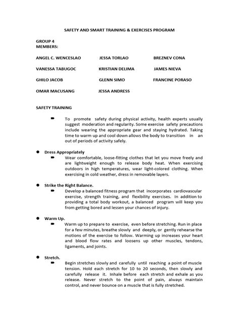 Safety And Smart Training Tru Pdf Strength Training Physical Exercise