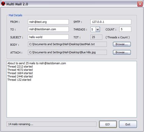 MultiMail 2 0 Freeware SMTP Stress Testing Tool CodeProject