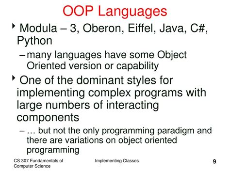 Ppt Understanding And Implementing Object Oriented Programming Classes Powerpoint Presentation