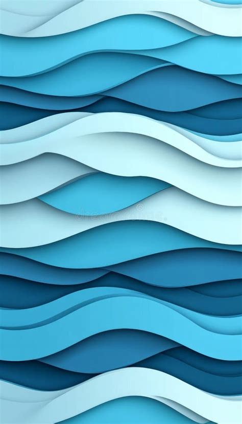 Abstract Background Fluid 3d Paper Waves Blue Mint Layered Design Dynamic Flowing Lines