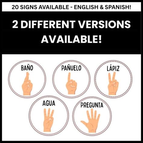 Bilingual Hand Signals 20 Signs In English And Spanish By The Bilingual