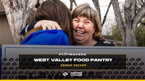 West Valley Food Pantry Executive Director Debbie Decker Is The Rams Second Playmaker Honoree