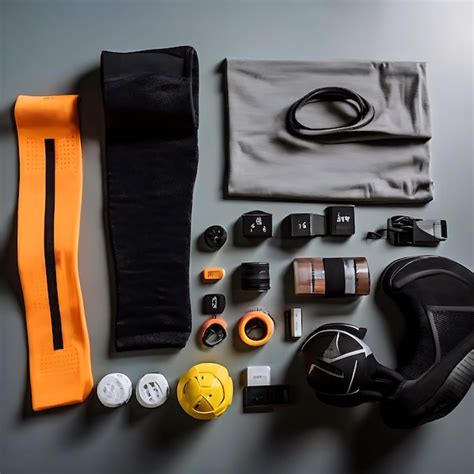 Flat Lay Of Socks With Workout Gear In Gym Premium Ai Generated Image
