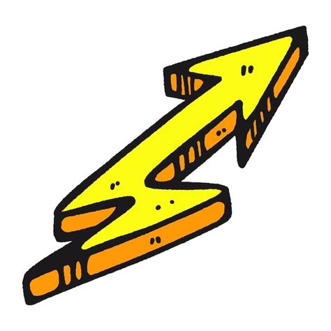 Premium Vector Hand Drawn Thunder Arrow Cartoon Illustration Isolated