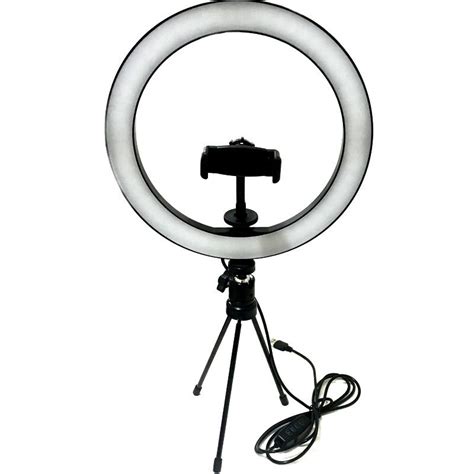 Ring Light Médio Usb Com Mini Tripé E Suporte Iluminador De Led Cb Acessórios
