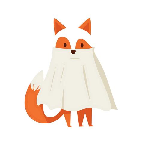 Fox Wearing Ghost Costume 51061364 Vector Art At Vecteezy