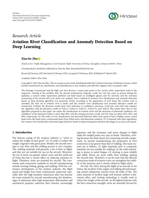 Pdf Aviation Rivet Classification And Anomaly Detection Based On Deep