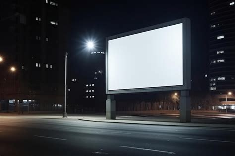 Premium Ai Image Nighttime Prominence Blank Billboard And Outdoor
