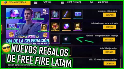 Los Nuevos Regalitos De La Fiesta 5 Aniversario Que Llego A Free Fire
