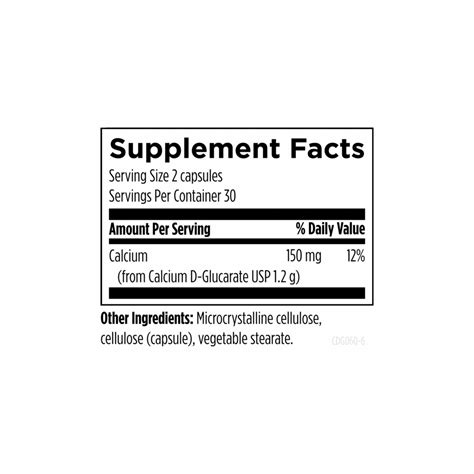 Calcium D Glucarate 60 Caps Designs For Health Supplement Hub
