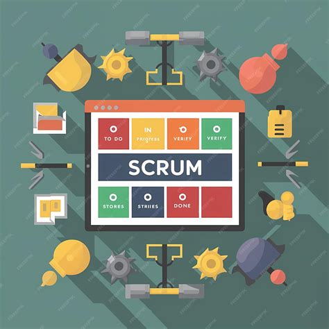Premium Photo Cartoon Scrum Agile Methodology Development Software Team Collaboration Agile