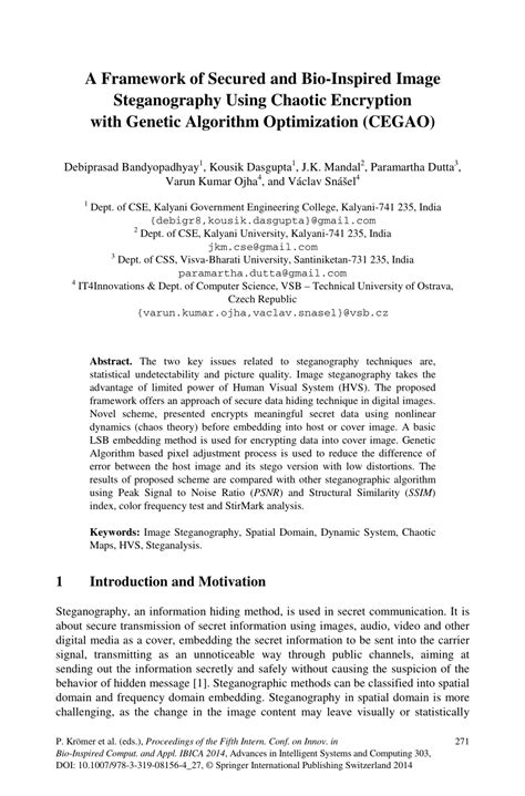 Pdf A Framework Of Secured And Bio Inspired Image Steganography Using