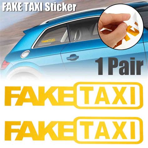 2x Fake Taxi Faketaxi Car Van Vinyl Funny Sticker Decal Decoration