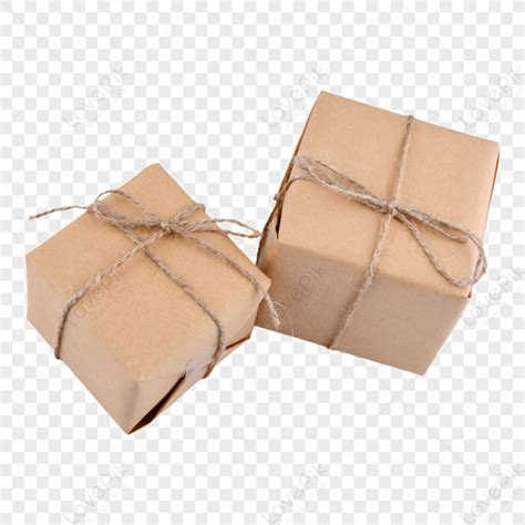두 개의 갈색 빈티지 크래프트 종이 선물 상자광장대마 로프 Png 일러스트 무료 다운로드 Lovepik