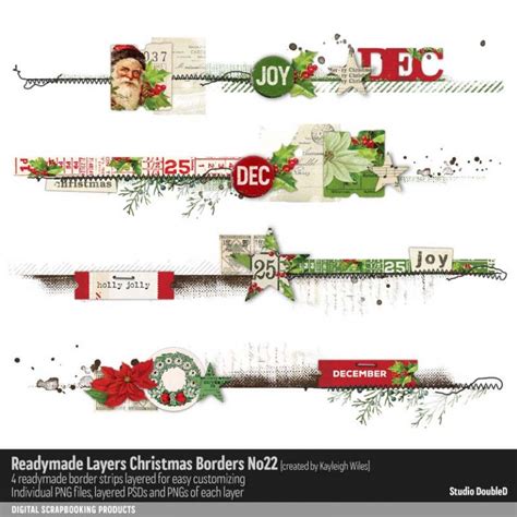 Readymade Layers Christmas Borders 22 Katie Pertiet Designs
