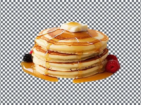 Premium PSD Delicious Buttermilk Pancakes Stack Isolated On A