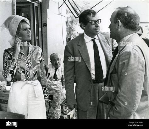 Jane Fonda With Roger Vadim In Glasses In Italy About 1966 Stock